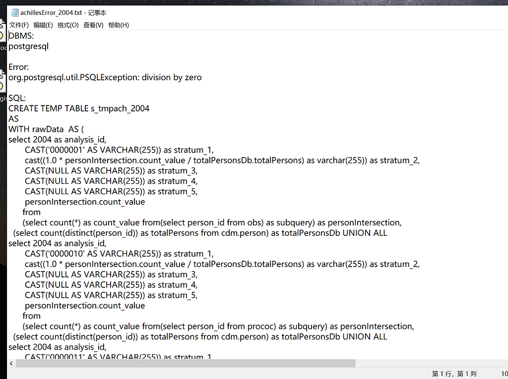 There is a problem in running Achilles - Implementers - OHDSI Forums