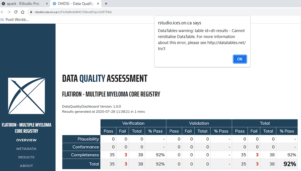Dqd Viewdqdashboard Error Developers Ohdsi Forums