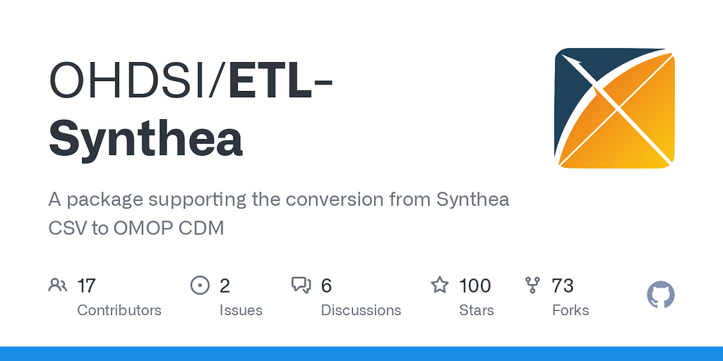 GitHub - OHDSI/ETL-Synthea: A package supporting the conversion from ...